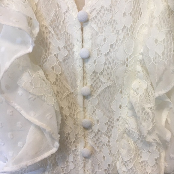 Lulus | Pants & Jumpsuits | Lulus Jumpsuit Clareese White Swiss Dot ...